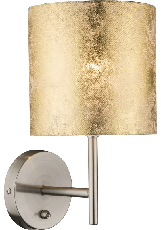 Globo 15187W AMY - Moderní nástěnná lampička s textilním stínidlem a vypínačem 1 x E14