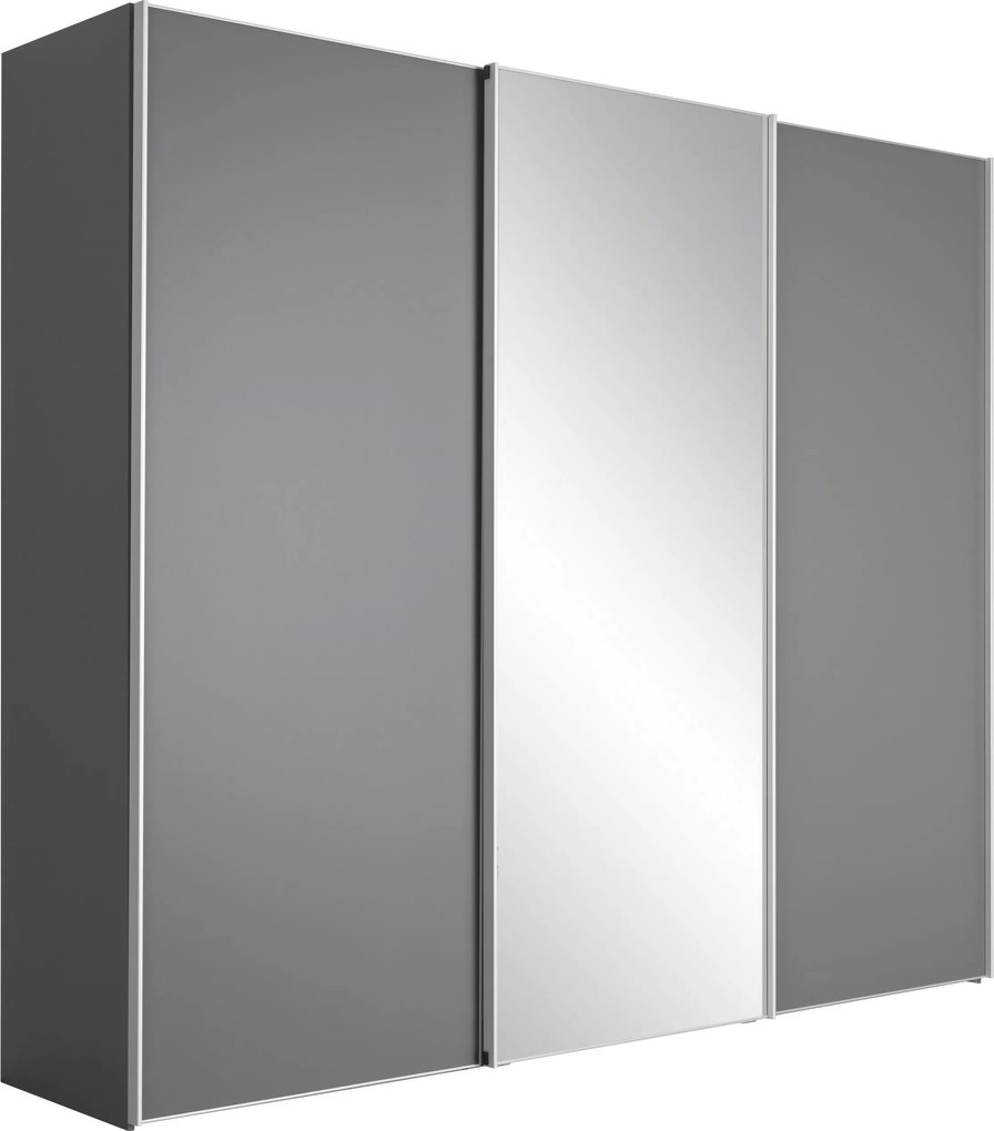 XXXLutz ŠATNÍ SKŘÍŇ SE ZRCADLEM, tmavě šedá, 280/240/68 cm Moderano - Šatní skříně - 000531038901