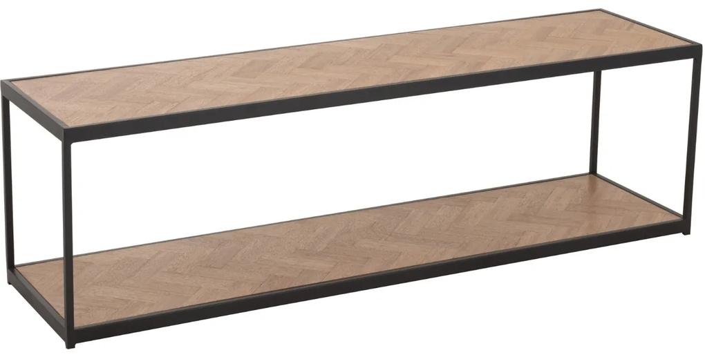 OnaDnes -20% Dřevěný konferenční stolek J-line Zigtem 150 x 40 cm s černou konstrukcí