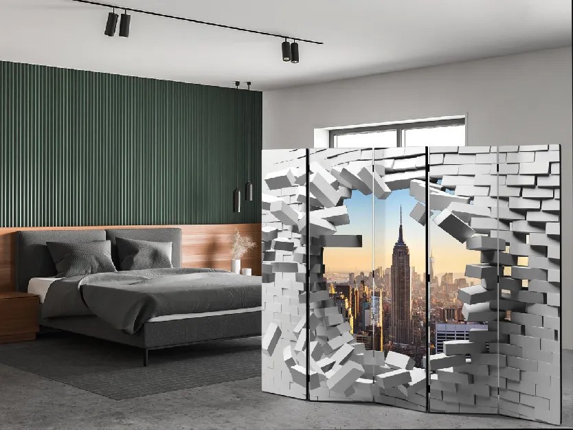 3D paraván výhled na new york Rozměr: 225 x 180 cm