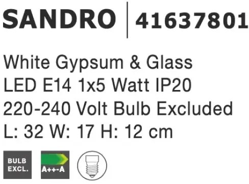 Nástěnné svítidlo Sandro 12 bílé