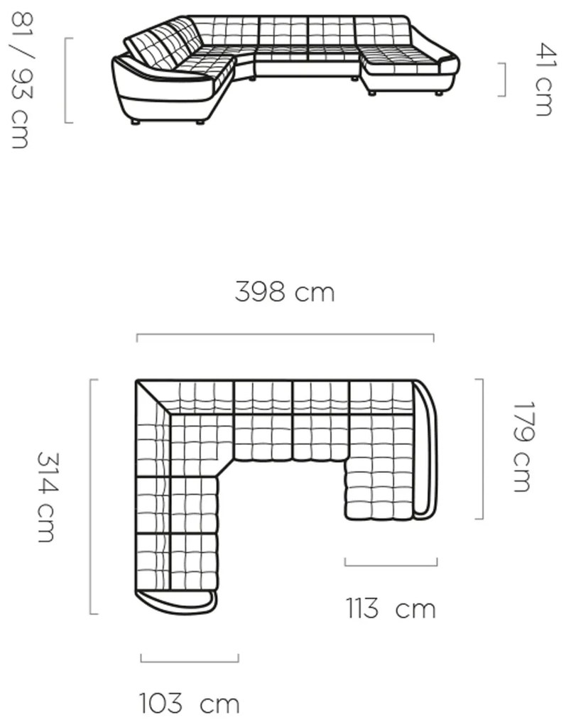 Wersal Sedací souprava rohová Infinity XL R2 - pravý roh