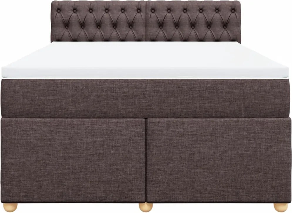 Box spring postel s matrací tmavě hnědá 140x190 cm textil 3286685