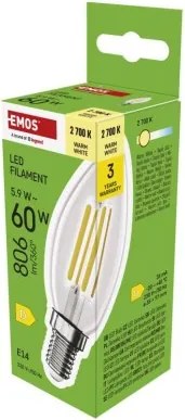 Emos lighting LED žárovka Filament svíčka / E14 / 5,9 W (60 W) / 806 lm / teplá bílá 1525731250