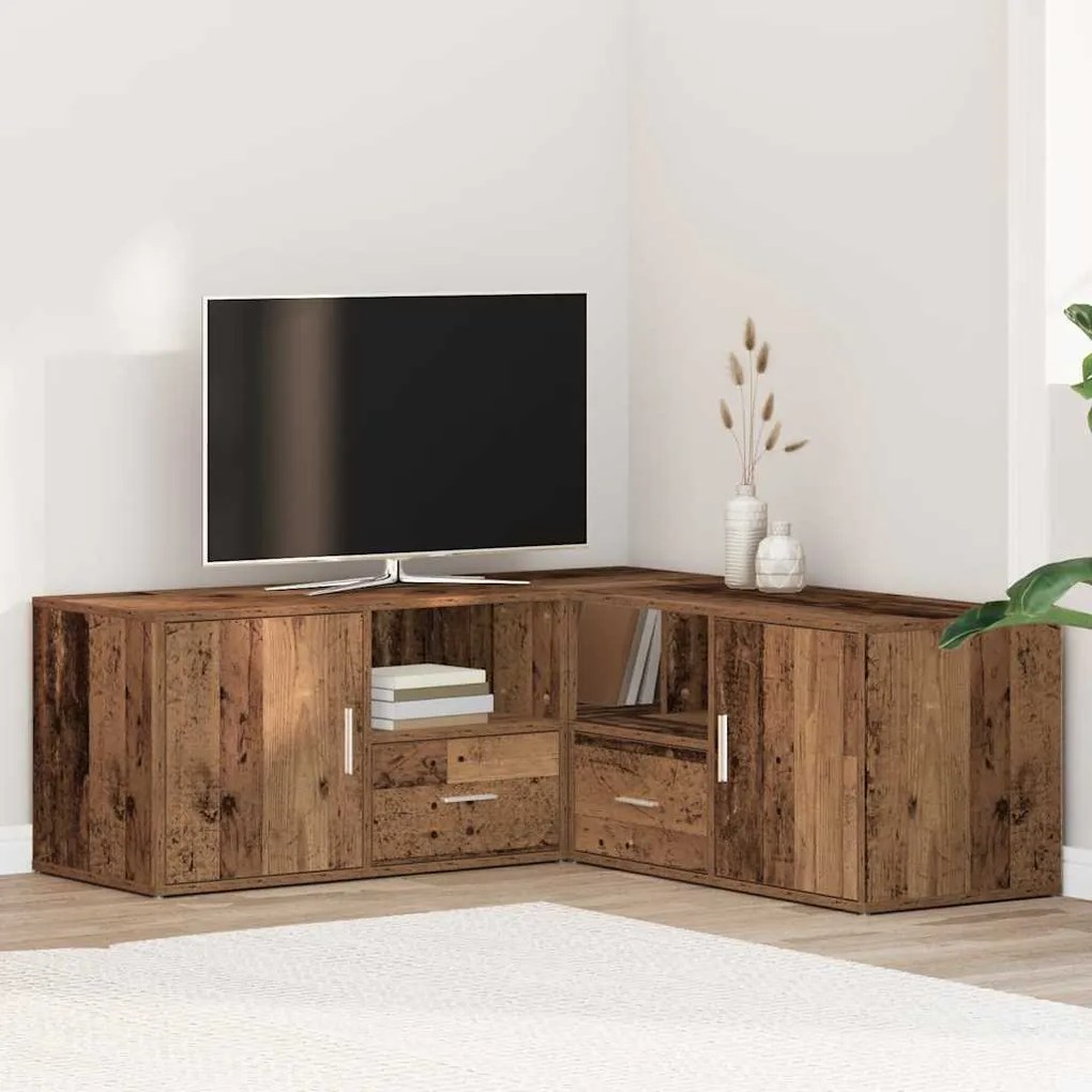 Rohová skříňka old wood 200 x 40 x 45 cm kompozitní dřevo 3307835
