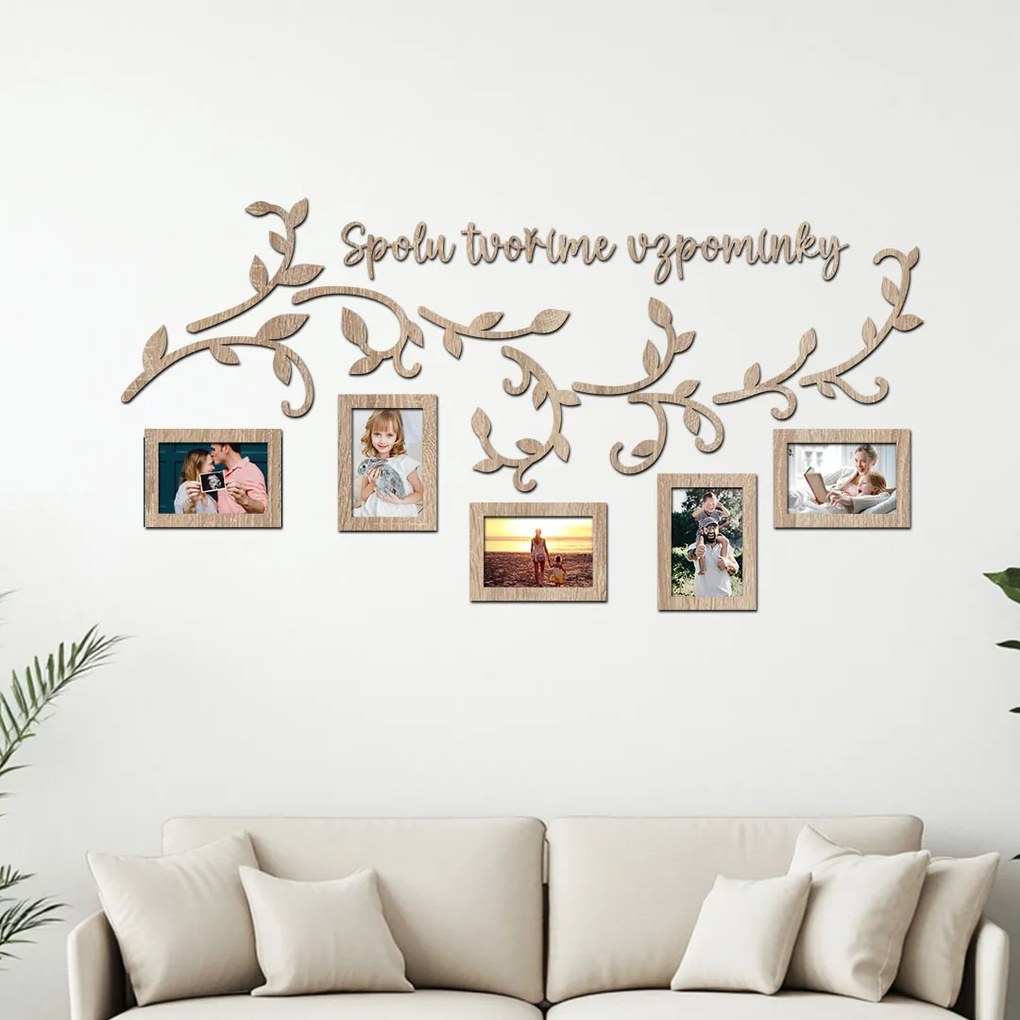 dřevo života Dřevěný fotorámeček SPOLU TVOŘÍME VZPOMÍNKY Zvolte barvu dekoru: Bílá, Zvolte velikost fotografie (cm): 10x15
