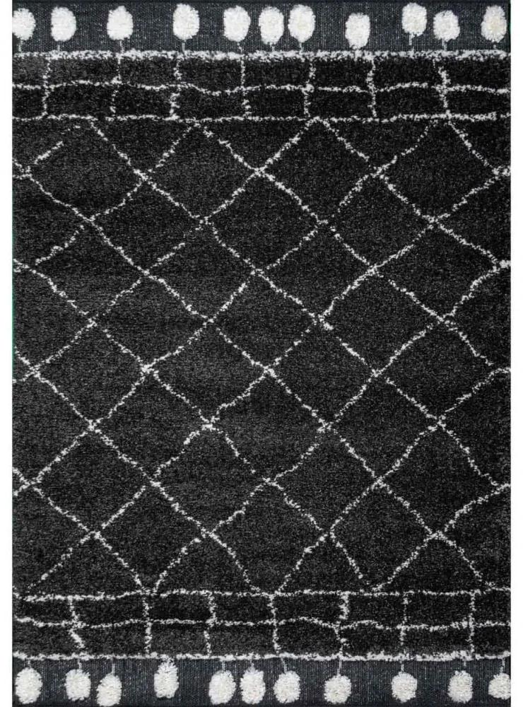 J-Line Kusový koberec Rangpur 65217 699 černý-krémový BARVA: Černá, ROZMĚR: 80x150  cm