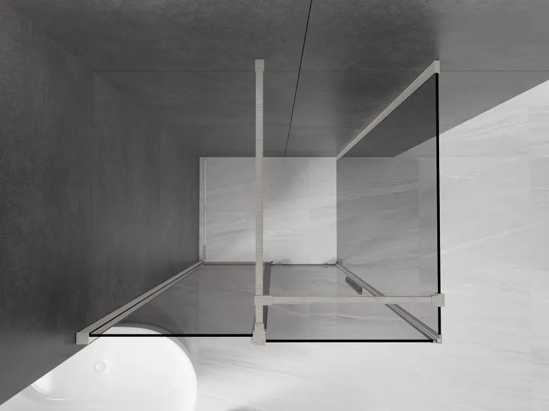 Mexen Velar, sprchový kout s posuvnými dveřmi 130 x 80 cm, 8mm šedé sklo, broušená ocel, 871-130-080-41-97