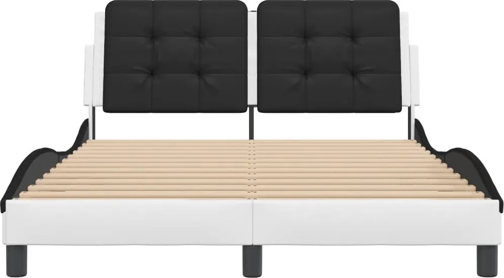 Rám postele s LED bez matrace Zadar bílý a černý 140x190 cm 3214109