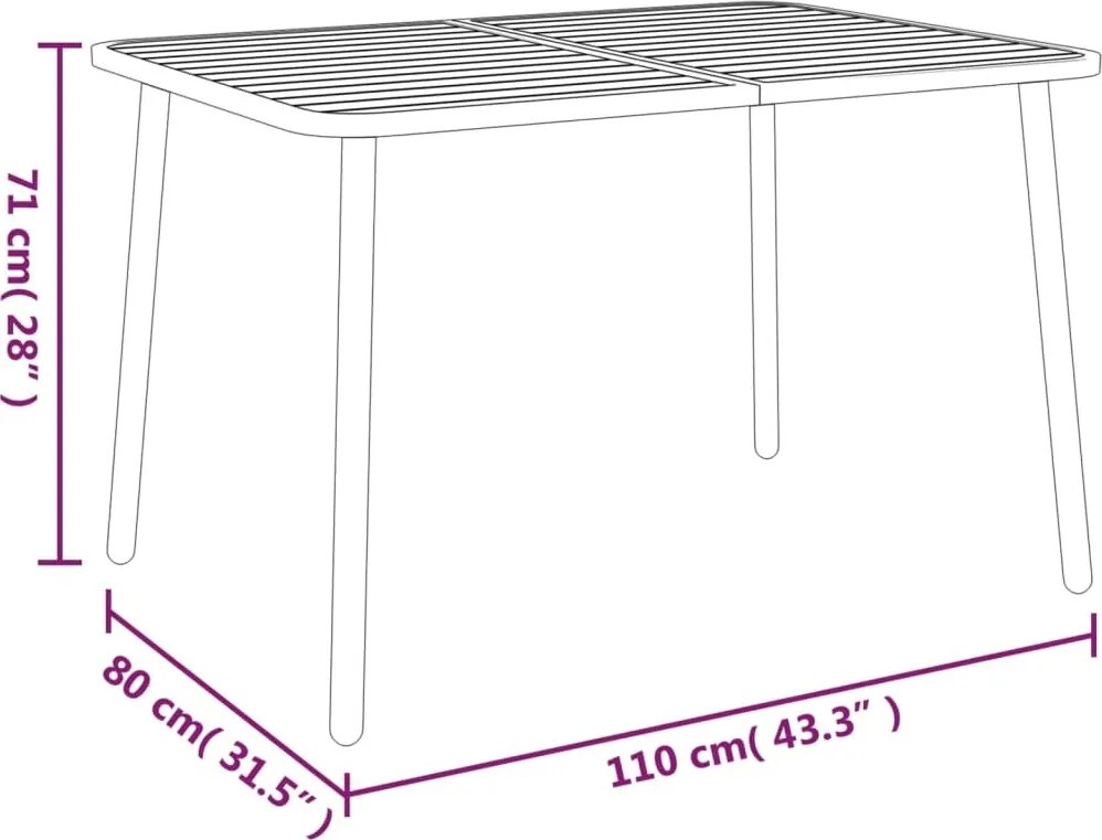 vidaXL 5dílný zahradní jídelní set antracitový ocel [3187991]