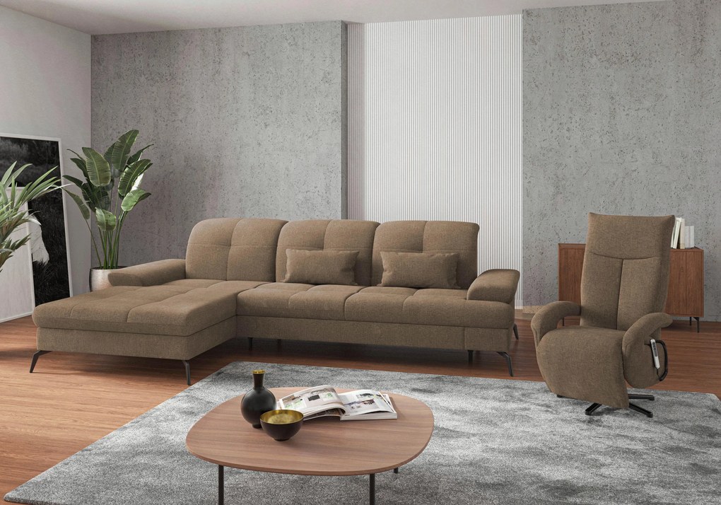 XXXLutz ROHOVÁ SEDAČKA, textil, světle hnědá Sit & More - Sedací soupravy - 000144009902