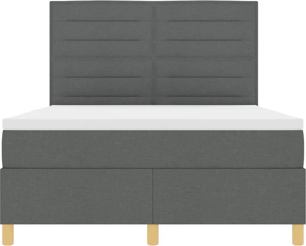 Postel s boxspringem s matrací Tmavě šedá 140 x 190 cm textil 3339540