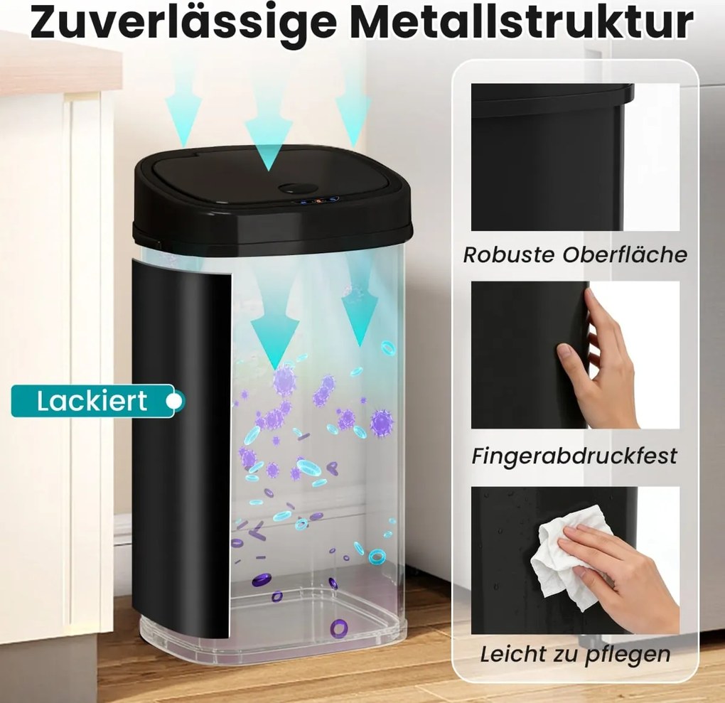 Costway 58 L Automatický odpadkový koš se senzorem a dvouzónový inteligentní