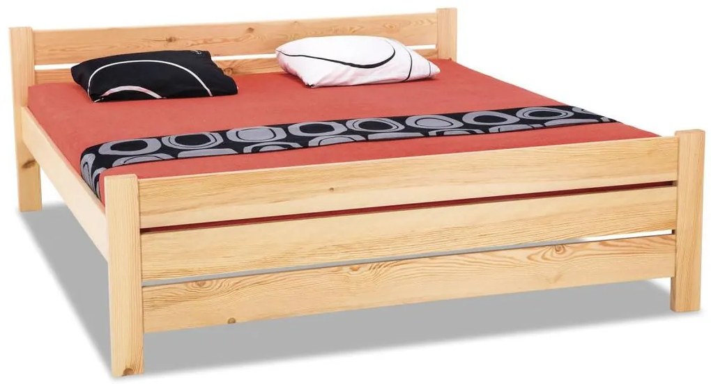 Krajča Manželská postel z masivu Zoro 160 x 200 cm Povrchová úprava: Barevný lak RAL, Druh dřeva: Buk