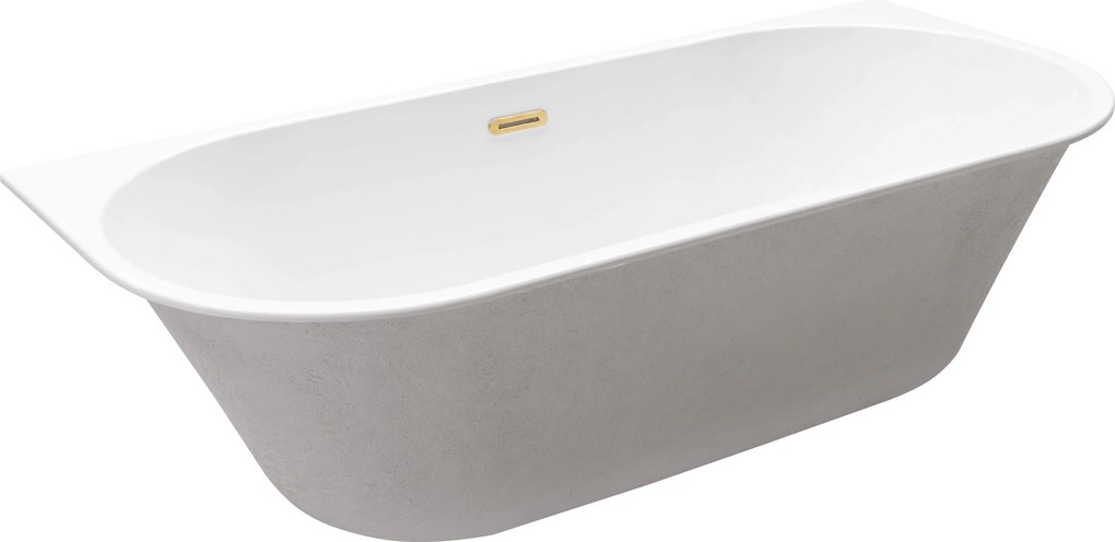 Besco Vica Slim+ asymetrická volně stojící vana 170 x 80 cm sifon černá barva bílá VANVIC170SLIMB