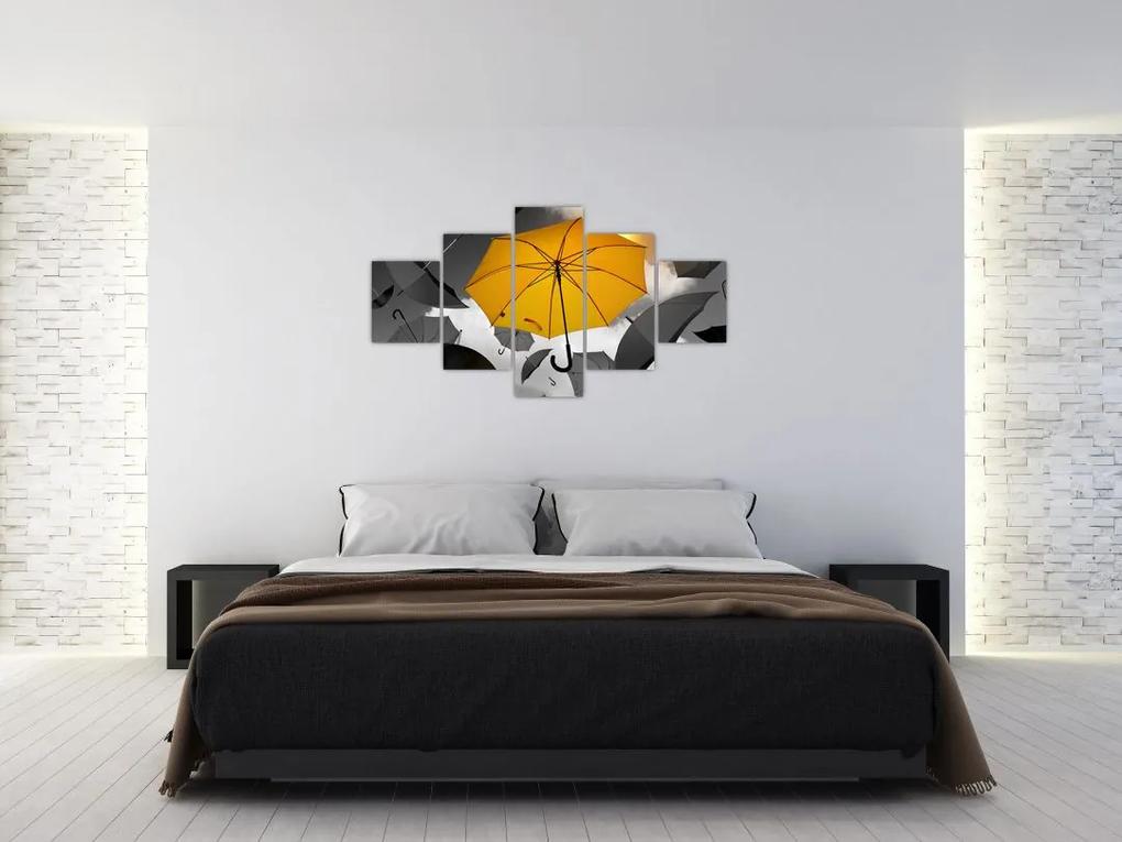Obraz žlutého deštníku (125x70 cm)