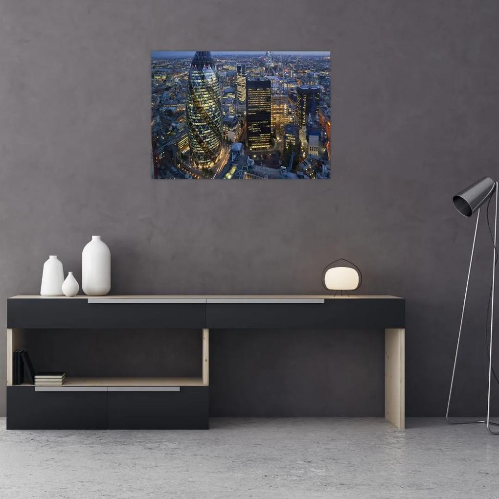 Skleněný obraz - Večerní panorama Londýna (70x50 cm)