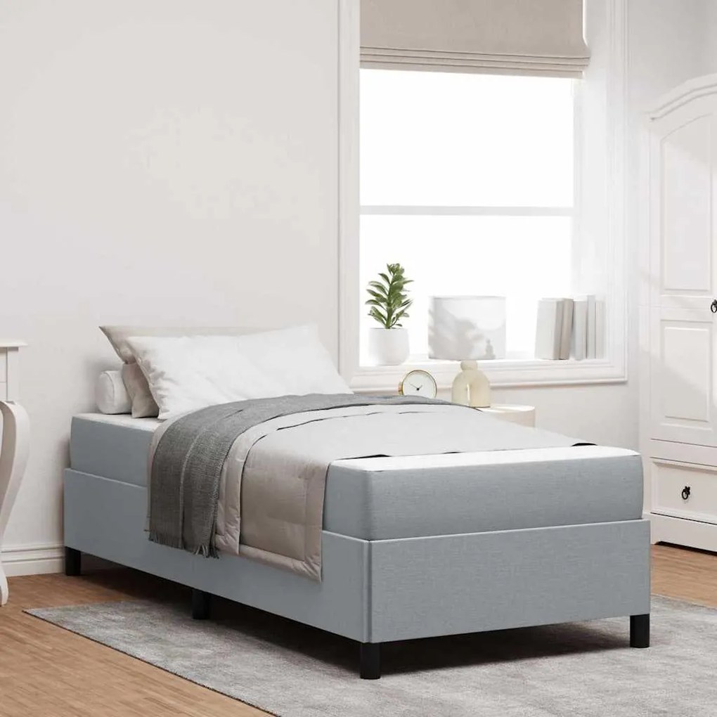 Postel s boxspringem Světle šedá 90 x 200 cm textil 3398829