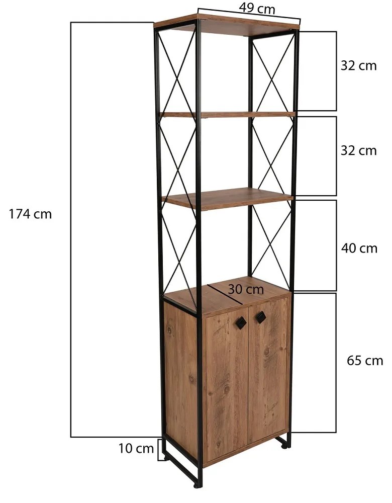 Designový regál Jaiana 180 cm borovice