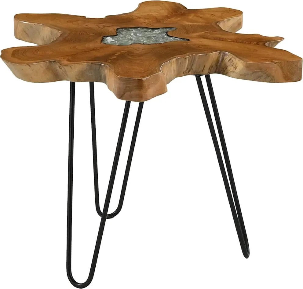 Konferenční stolek 70 x 45 cm masivní teak a polyresin 281651