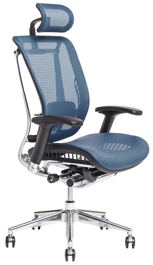 Kancelářská židle LACERTA - s podhlavníkem, IW-04, modrá