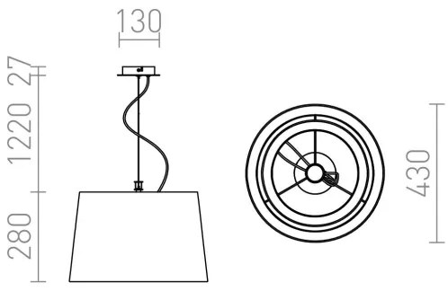 RED - Design Rendl - R12483 - Lustr na lanku ESPLANADE 1xE27/42W/230V