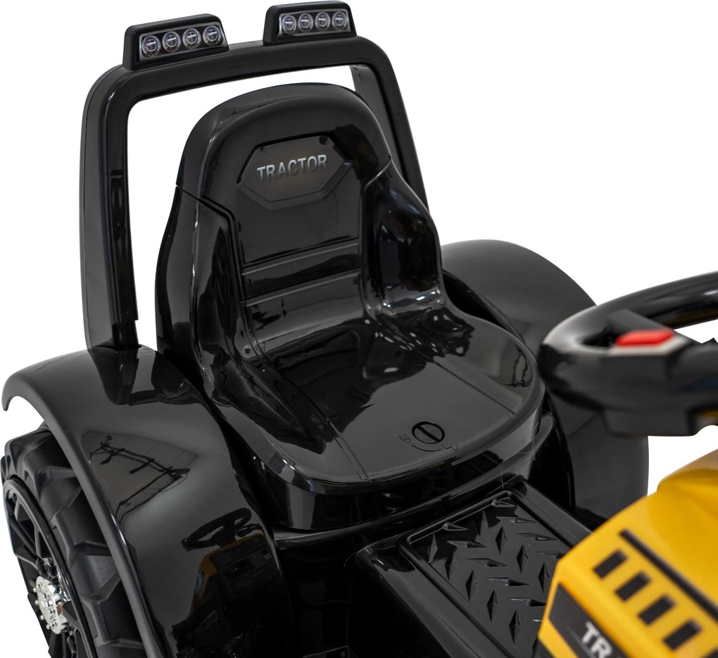 Ramiz Traktor buldozer G320 pro nejmenší děti žlutý + pohyblivá lžíce + melodie + klakson + LED světla