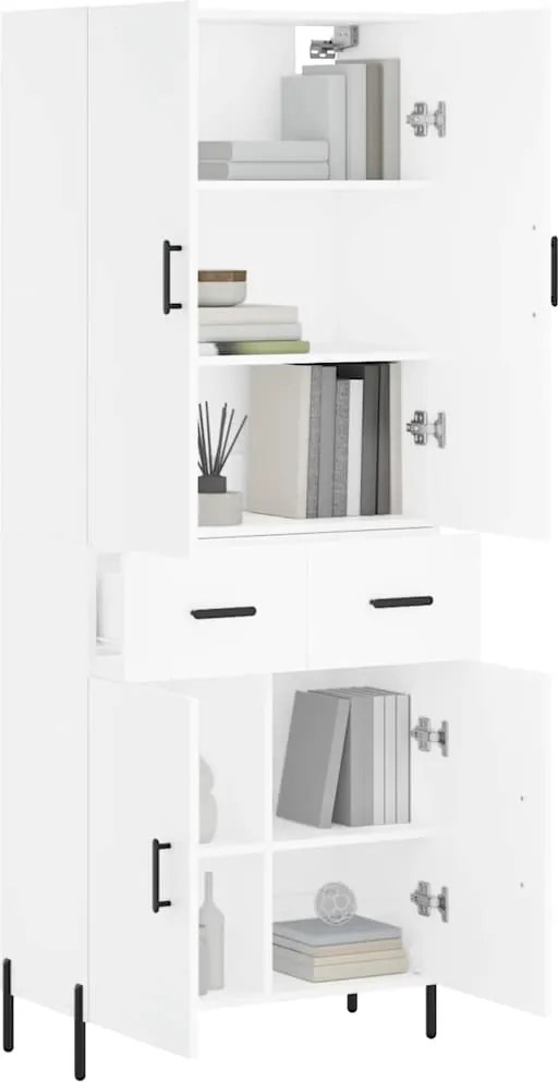 Skříň highboard bílá 69,5 x 34 x 180 cm kompozitní dřevo 3198153