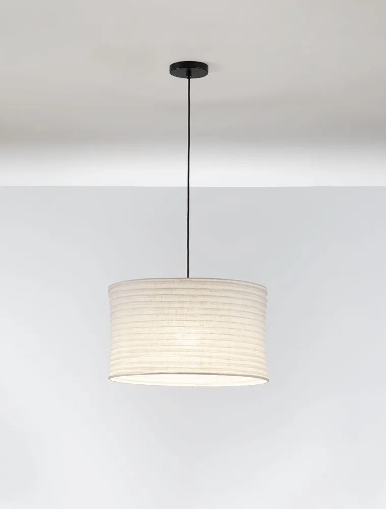 Bílé lněné závěsné svítidlo ø 50 cm Linnet – Nova Luce