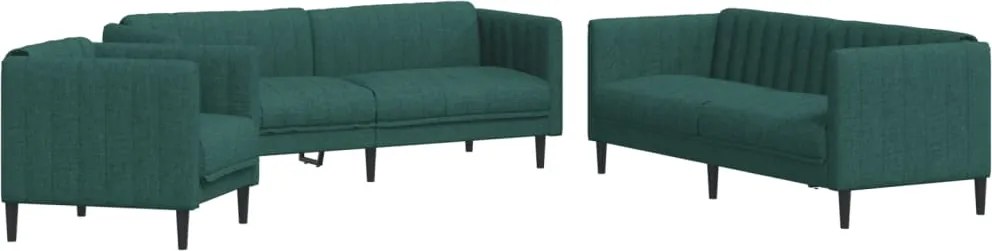 3dílná sedací souprava tmavě zelená textil 3209233