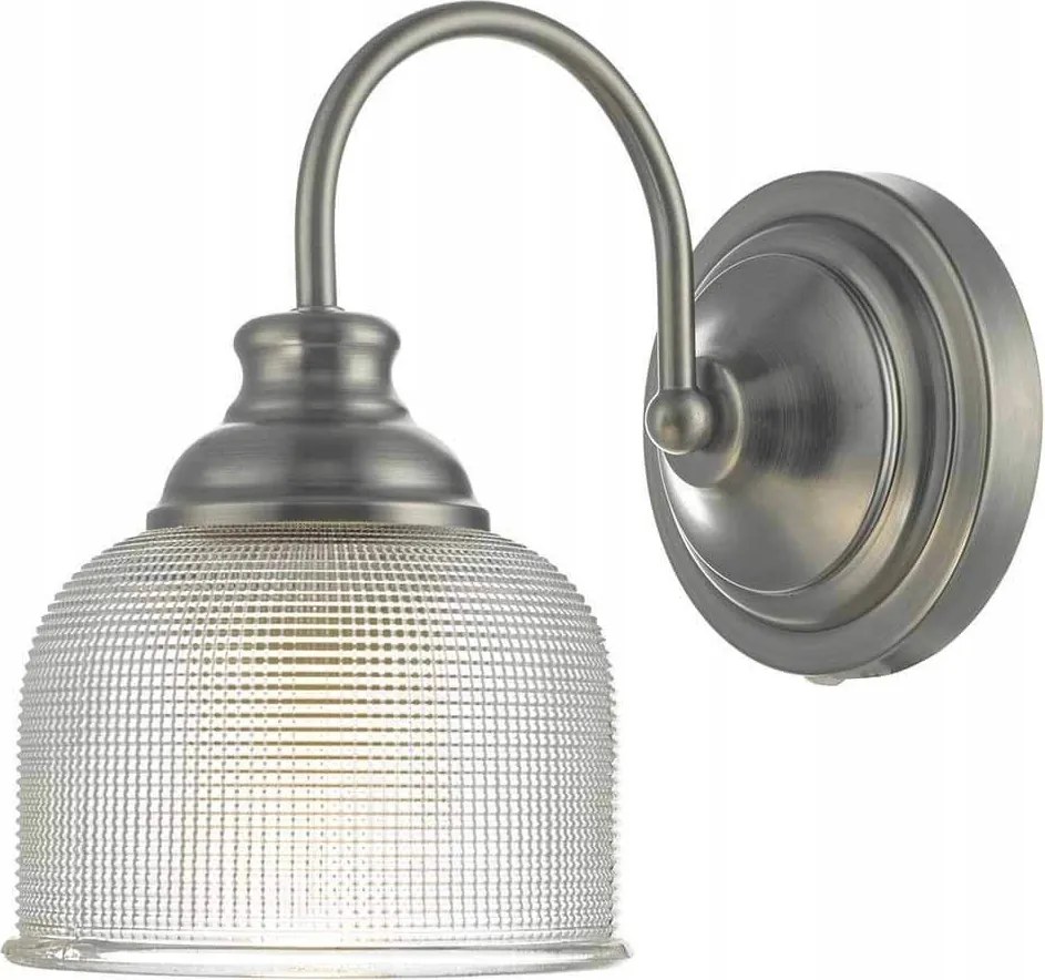 Skleněná nástěnná lampa Tack TAC0761 chrom průhledný