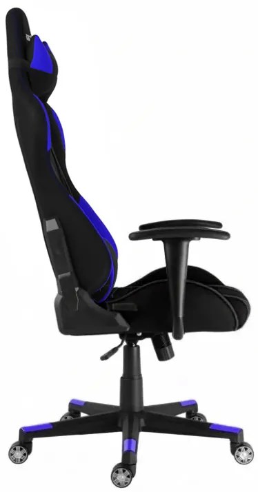 Herní židle Racing PRO ZK-013 TEX — látka, černá / modrá, nosnost 130 kg