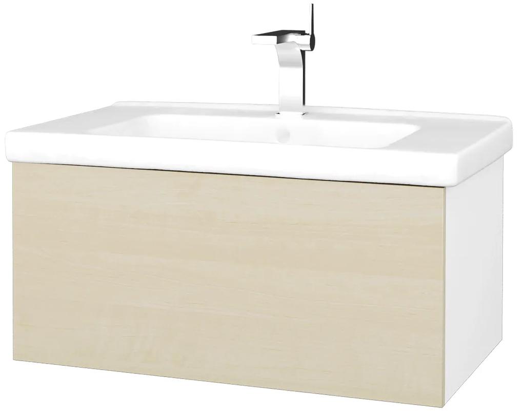 Dřevojas Koupelnová skříň VARIANTE SZZ 80 (umyvadlo Harmonia) Varianta: M01 Bílá mat / M01 Bílá mat