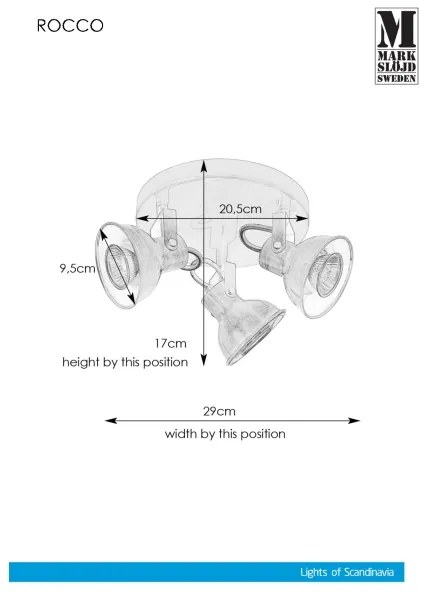 Markslöjd 107852 - Bodové svítidlo ROCCO 3xGU10/7W/230V