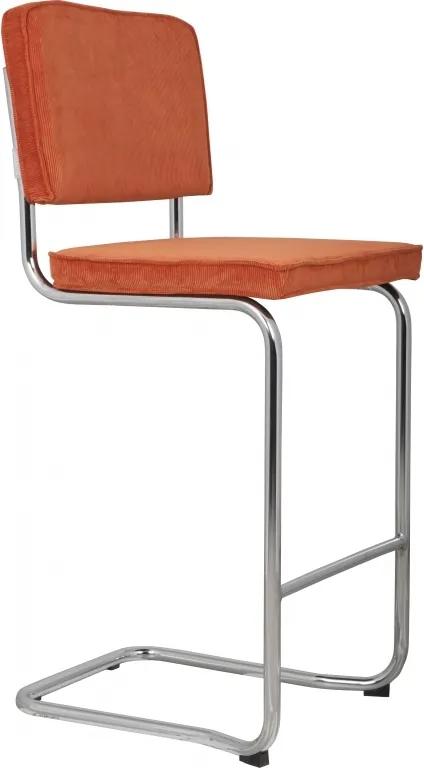 Barová židle ZUIVER RIDGE KINK RIB, oranžová