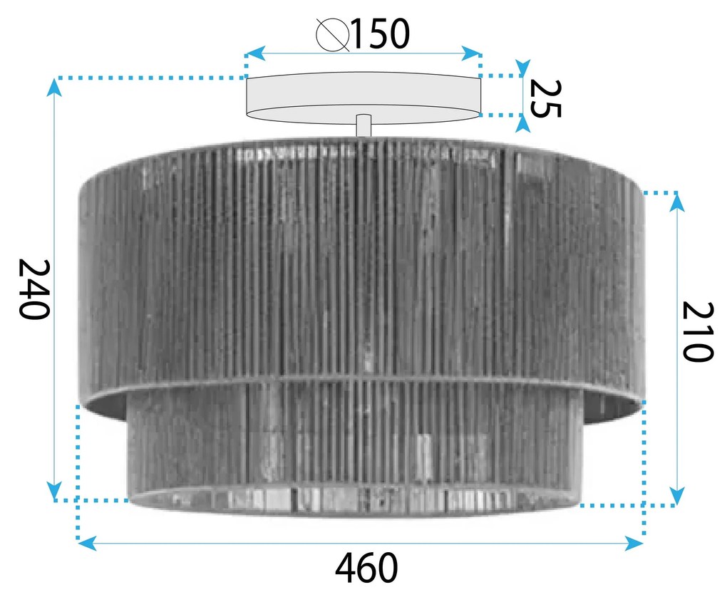 Toolight Toolight, závěsné svítidlo 46cm, 1xE27, APP1838-1F, hnědá, OSW-01669