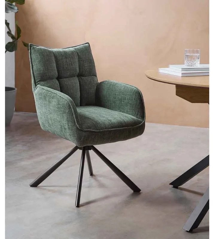 Designová otočná židle Callahan lesnická zelená