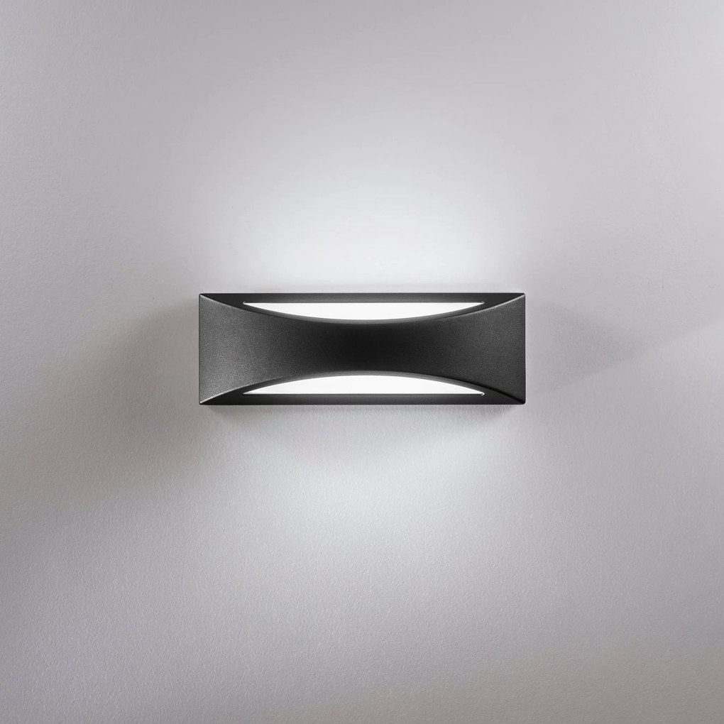FAN LED-W-WEISS-NER Venkovní nástěnné svítidlo LED WEISS hliník černá 16W 1800LM CCT IP54 35x12x11,3 cm - FANEUROPE