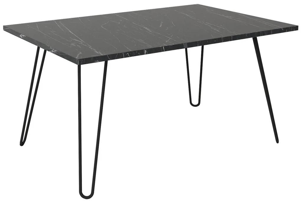 Konferenční stolek DEKARA 90x60 cm, lamino mramor černý, kov černý matný lak