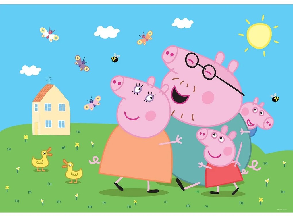 Dětská fototapeta Pepa Pig 252 x 182 cm, 4 díly