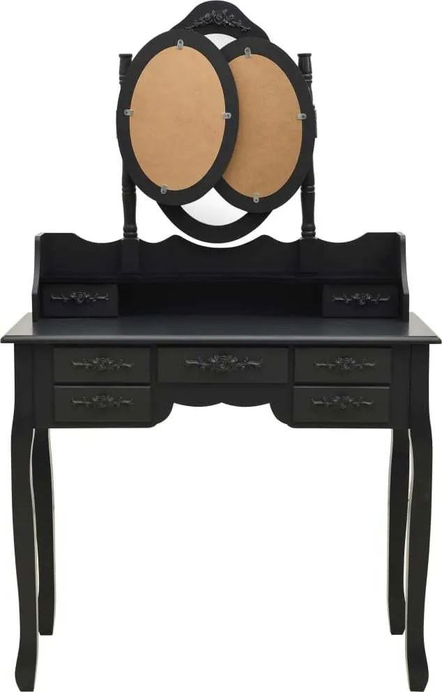 vidaXL Toaletní stolek se stoličkou a 3dílné skládací zrcadlo [289328] Barva: Šedá
