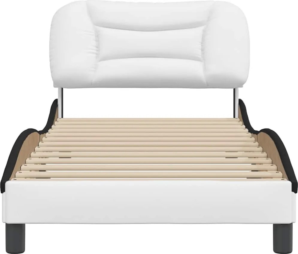 Rám postele bez matrace Hvar bílý a černý 90 x 200 cm umělá kůže 3207980