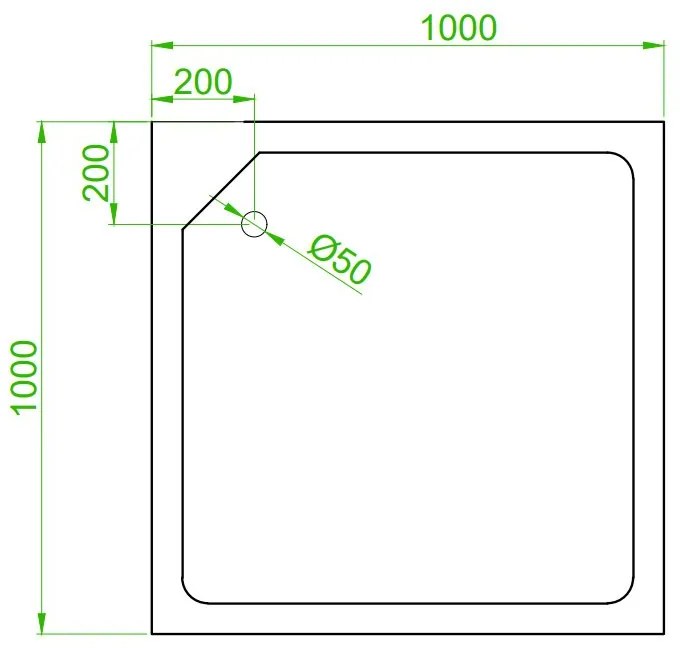 BPS-koupelny Hydromasážní box HYD-LI100, 100x100 cm, černá/transparent