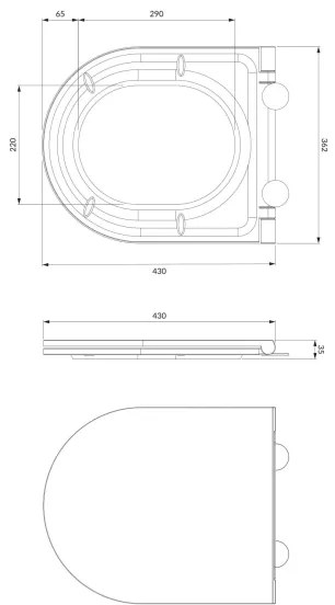 OMNIRES OTTAWADEBP - Záchodové prkénko SoftClose OTTAWA duroplast/lesklá bílá