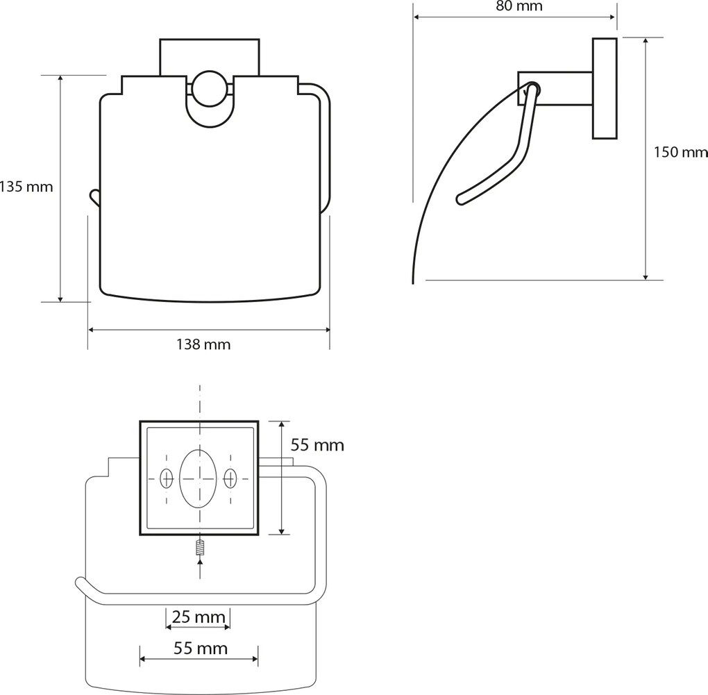Sapho Sapho, X-SQUARE držák toaletního papíru s krytem, chrom, XQ700