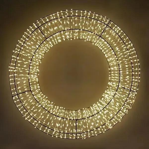 German Světelná LED dekorace "Věnec" / 1500 LED / 40 × 9 cm / teplá bílá