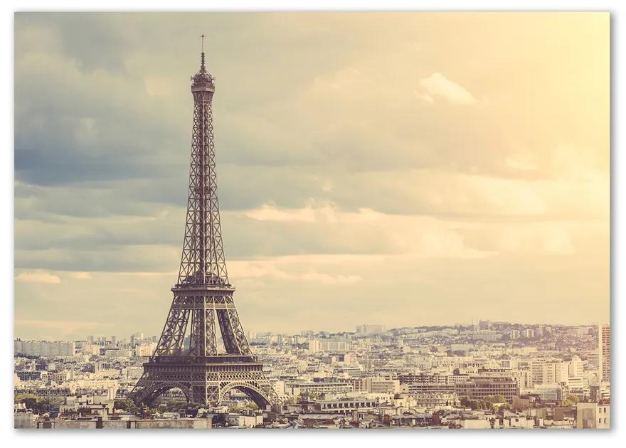 Wallmuralia Foto obraz fotografie na skle Eiffelova věž Paříž 100x70 cm