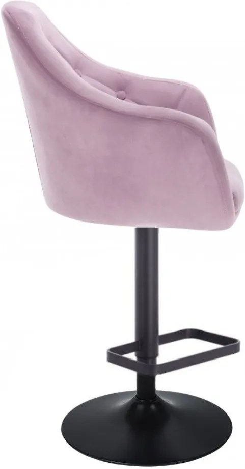 LuxuryForm DESIGN Barová židle ANDORA VELUR na černé kulaté podstavě - levandule