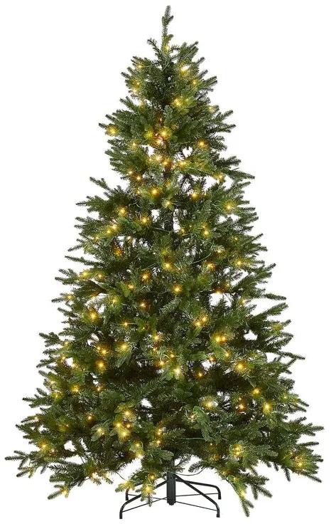 Vánoční stromek se světýlky 210 cm zelený FIDDLE Beliani