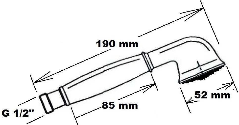 Reitano Rubinetteria, ANTEA ruční sprcha, 180mm, mosaz/chrom, DOC21